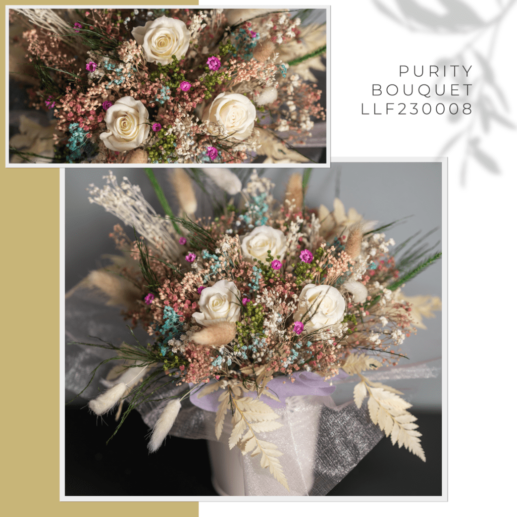 Purity Bouquet, Medium – Long Life Flowers