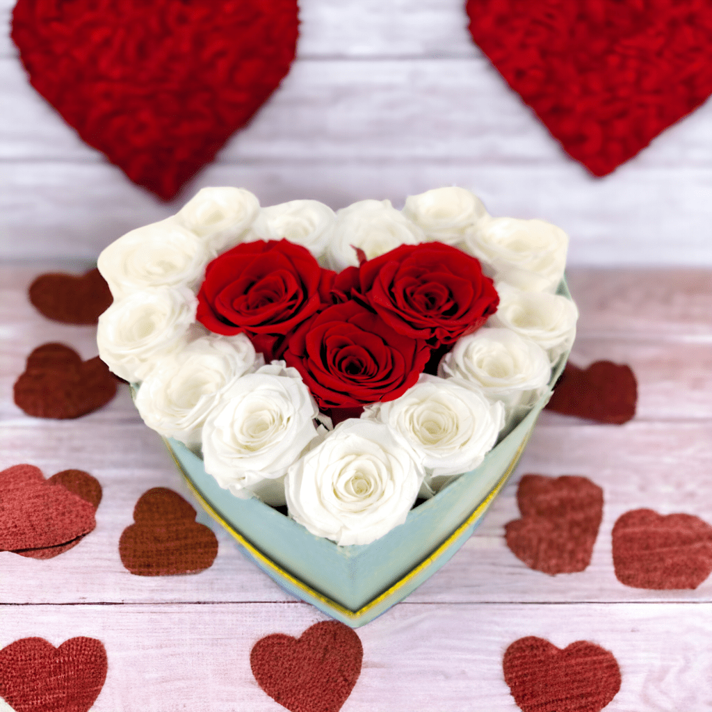 Heart of roses Sara – Eternity real preserved vibrant red roses – Long ...